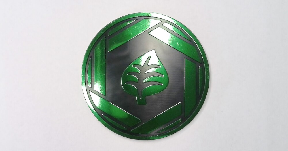 草タイプシンボル：グリーンミラーホロ【Grass-type symbol Green Mirror Holofoil】 | ポケモンコイン ...